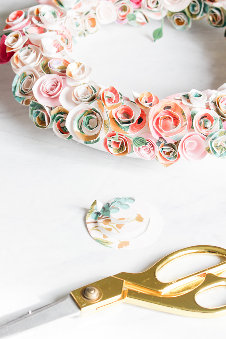 How to Make a Paper Rosette Wreath - Happy Happy Nester