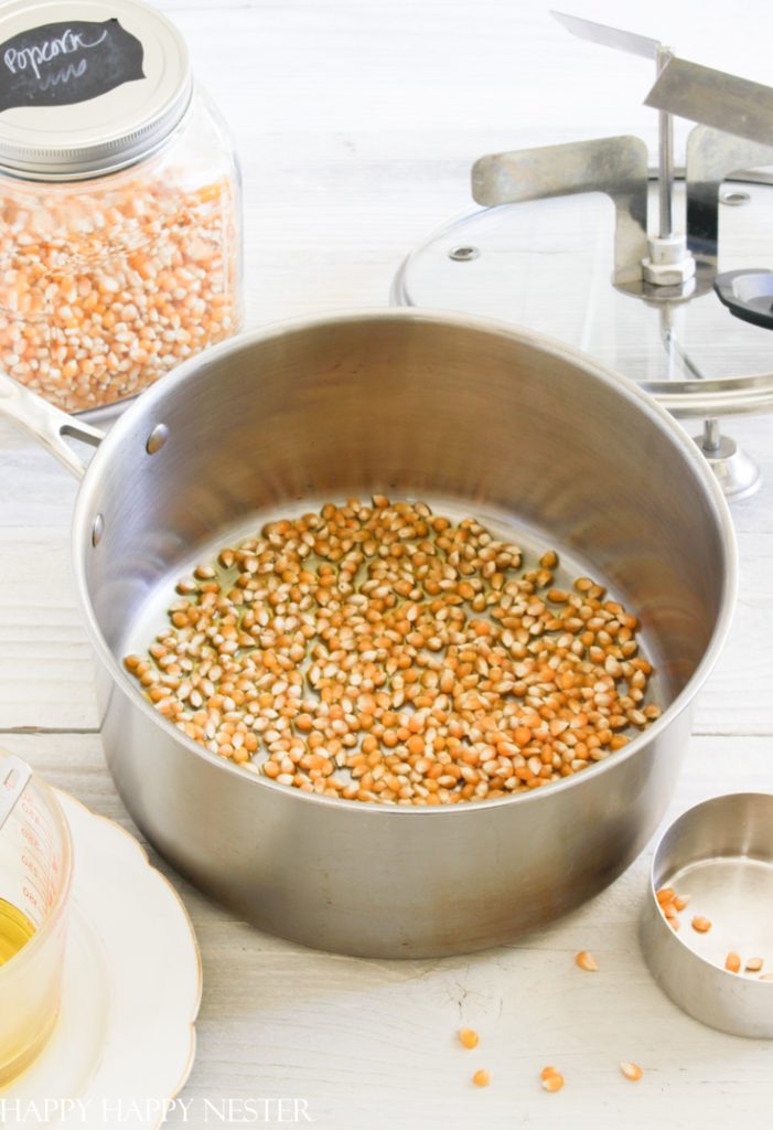 Easy Stovetop Olive Oil Popcorn Recipe - Happy Happy Nester
