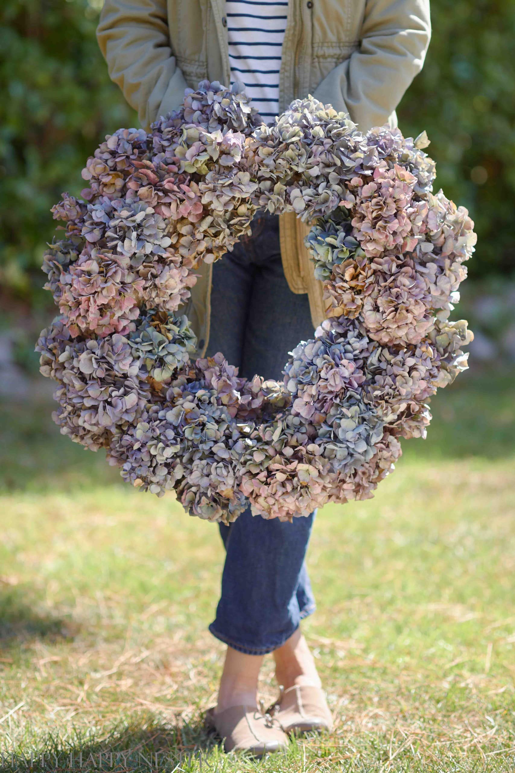 Dried Hydrangea Wreath Tutorial Happy Happy Nester