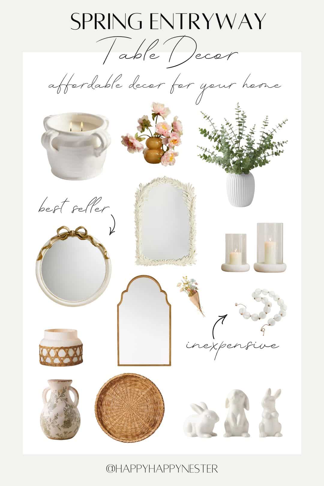 Spring Entryway Table Decor - Happy Happy Nester