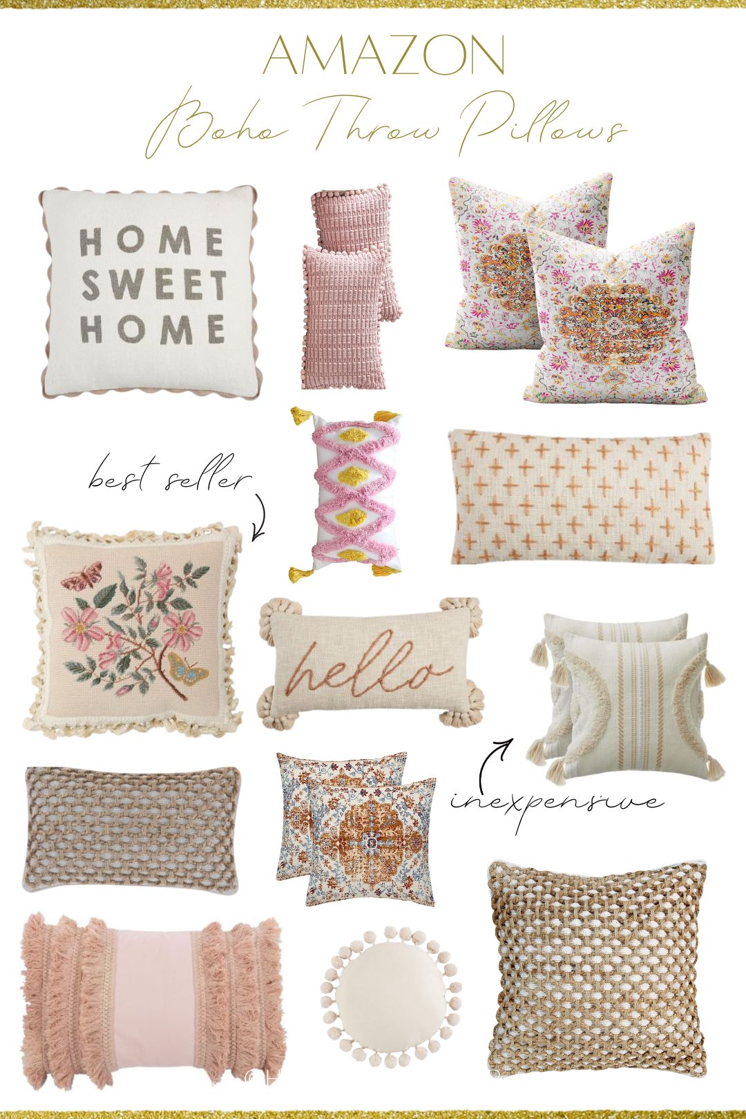 Amazon Boho Throw Pillows - Happy Happy Nester