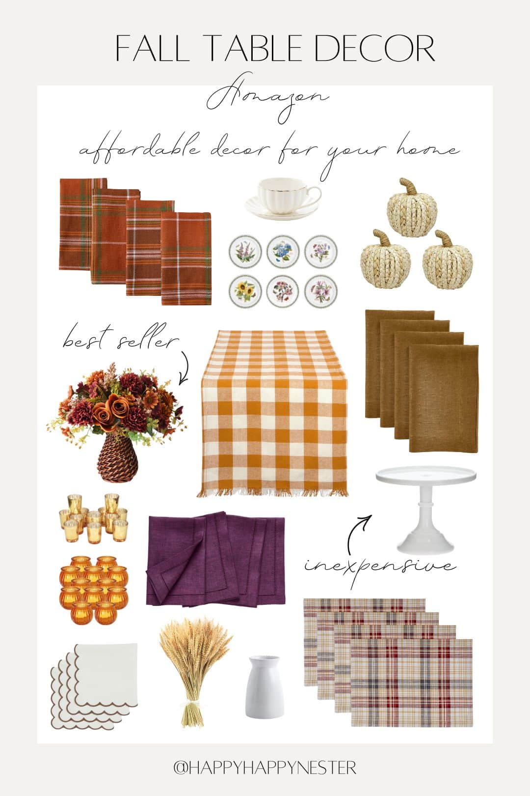 Fall Table Decor (Amazon) - Happy Happy Nester