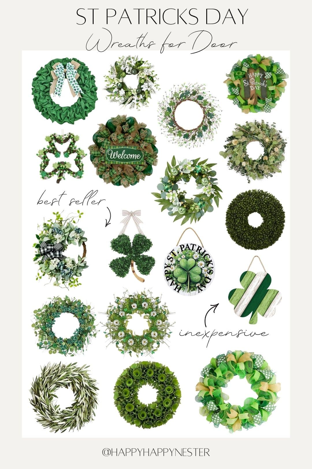 St Patrick's Day Wreaths for Door - Happy Happy Nester