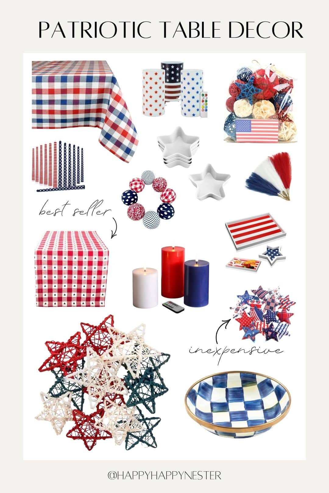 Patriotic Table Decor - Happy Happy Nester