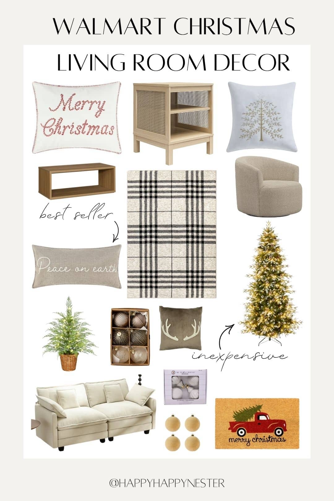 Walmart Christmas Living Room Decor - Happy Happy Nester