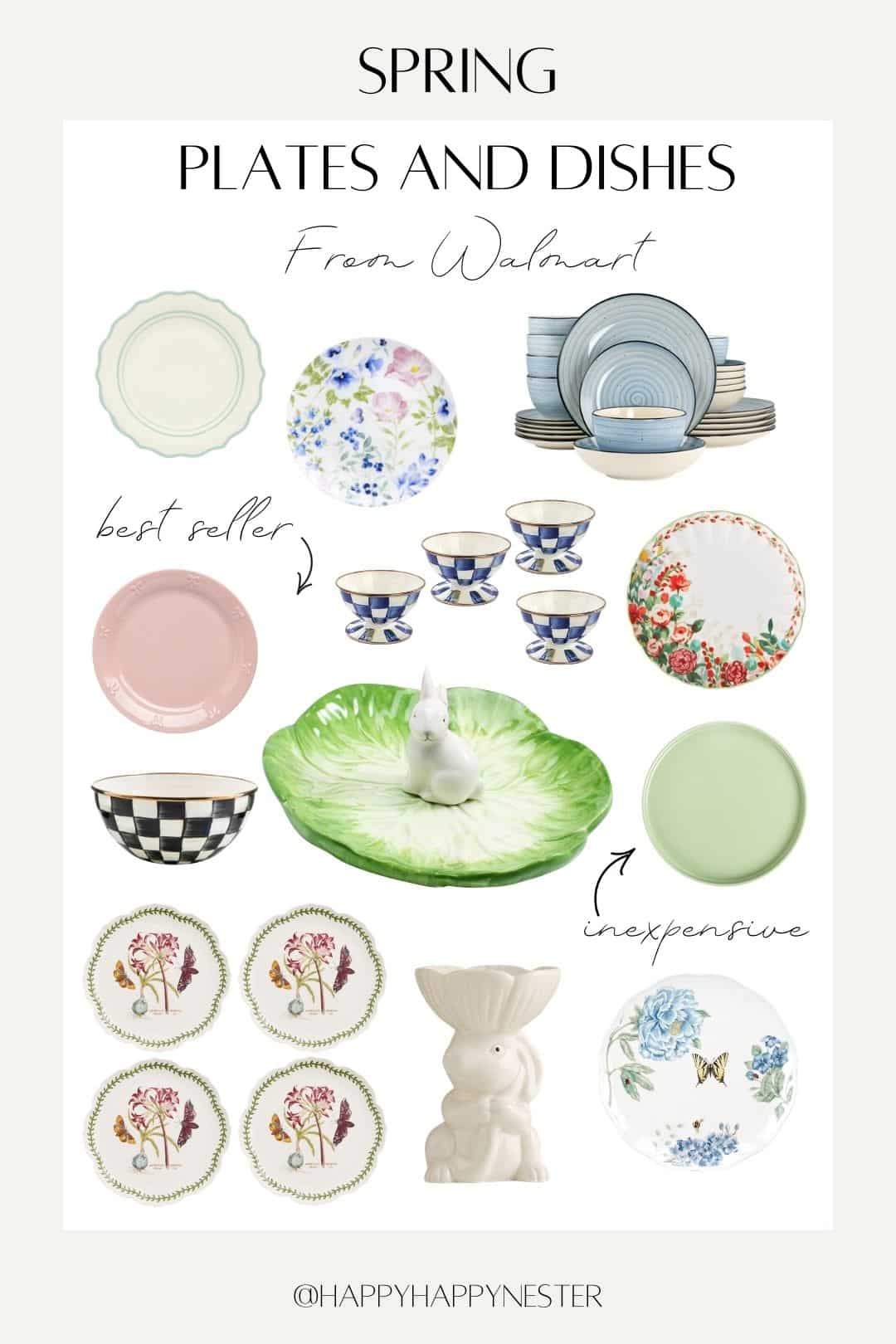 Spring Plates and Dishes from Walmart - Happy Happy Nester